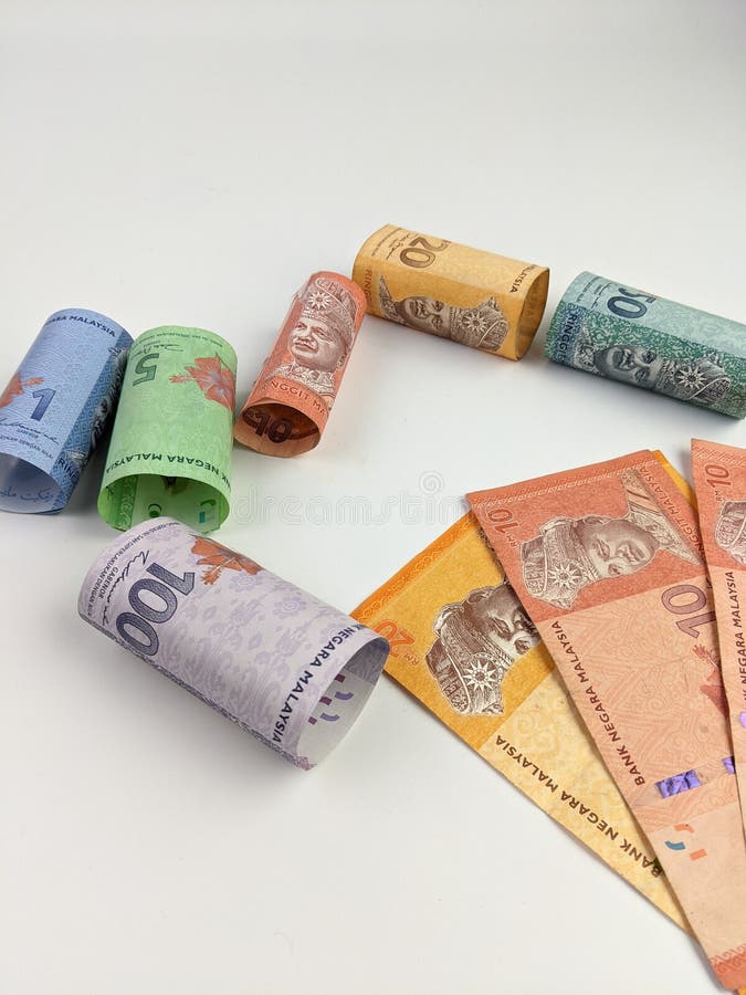 Cash Notes in Malaysia Ringgit with White Background Stock Image ...