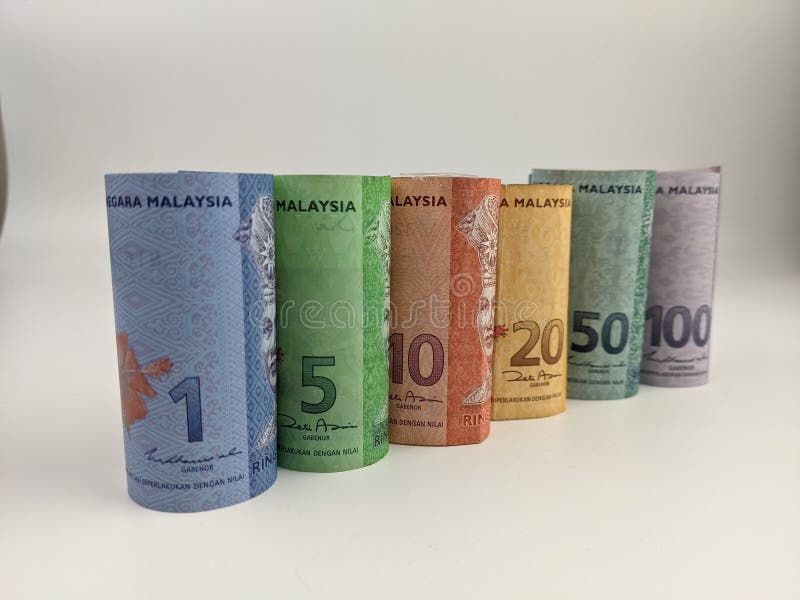 Cash Notes in Malaysia Ringgit with White Background Stock Photo ...
