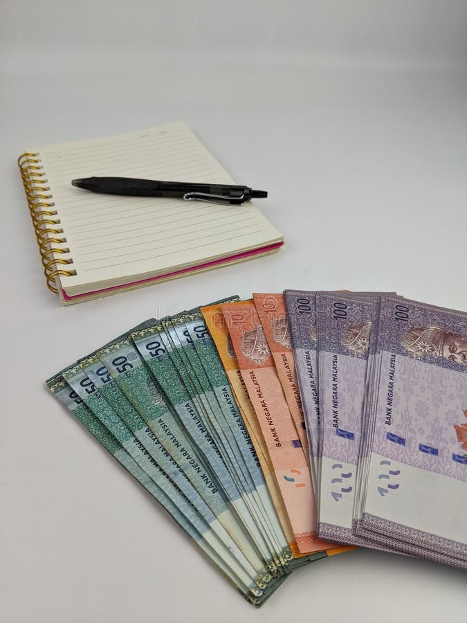 Cash Notes in Malaysia Ringgit with White Background Stock Photo ...