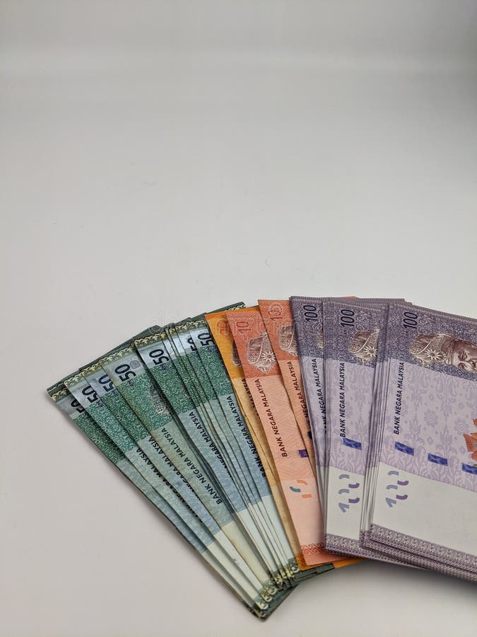 Cash Notes in Malaysia Ringgit with White Background Stock Photo ...