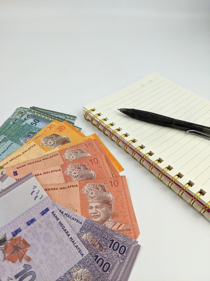 Cash Notes in Malaysia Ringgit with White Background Stock Photo ...
