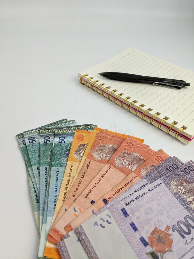 Cash Notes in Malaysia Ringgit with White Background Stock Image ...