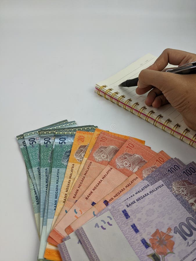 Cash Notes in Malaysia Ringgit with White Background Stock Photo ...