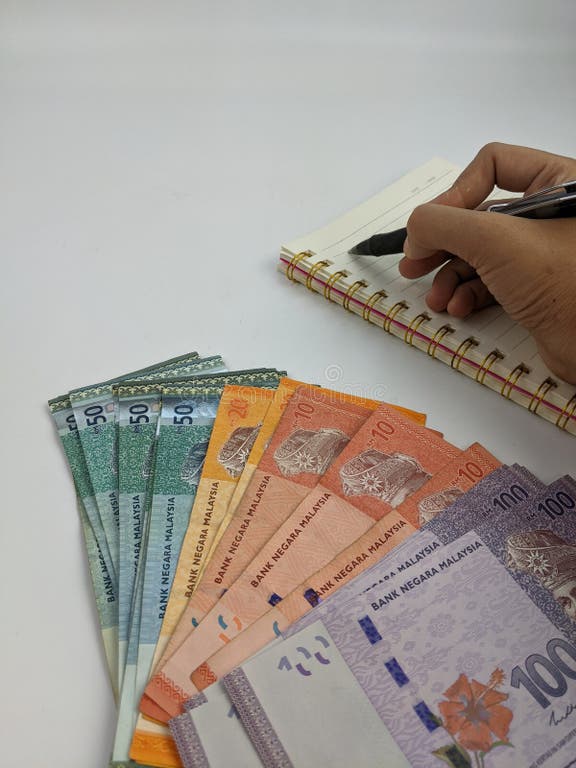 Cash Notes in Malaysia Ringgit with White Background Stock Photo ...