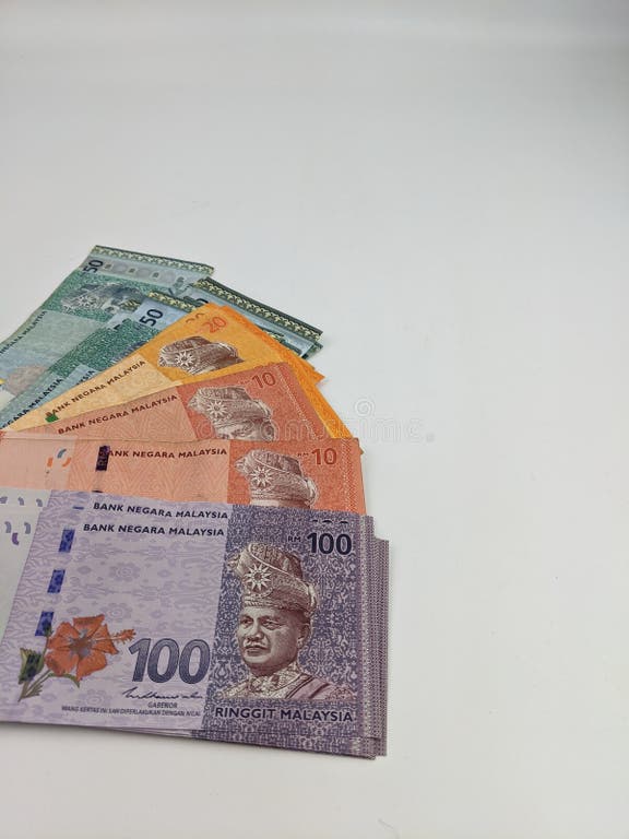 Cash Notes in Malaysia Ringgit with White Background Stock Photo ...