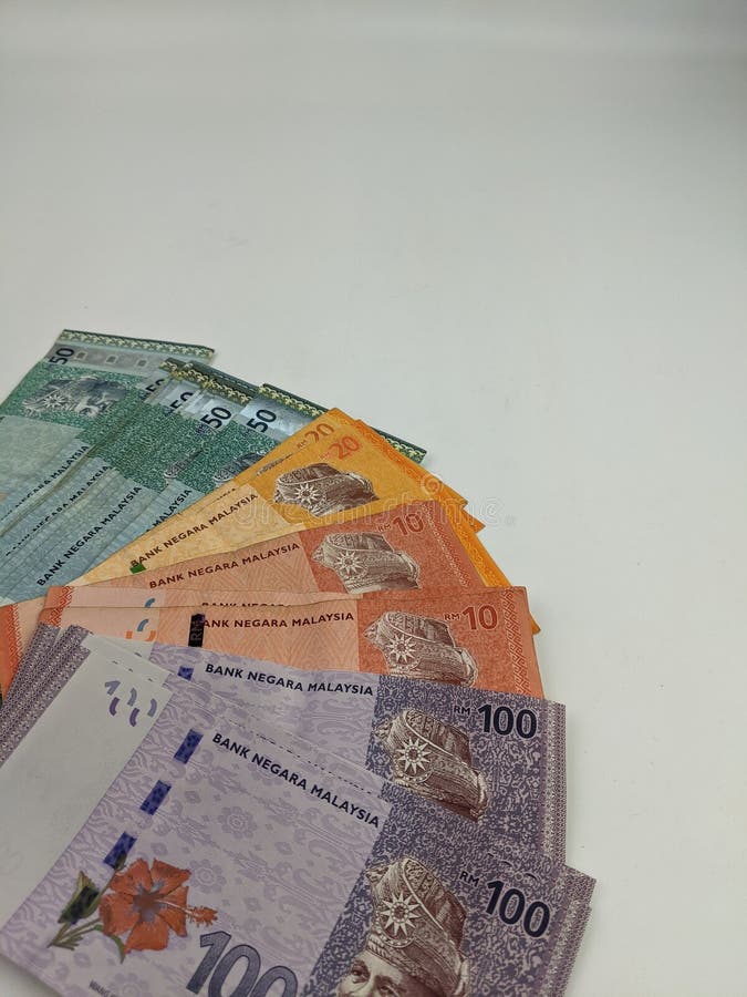 Cash Notes in Malaysia Ringgit with White Background Stock Photo ...