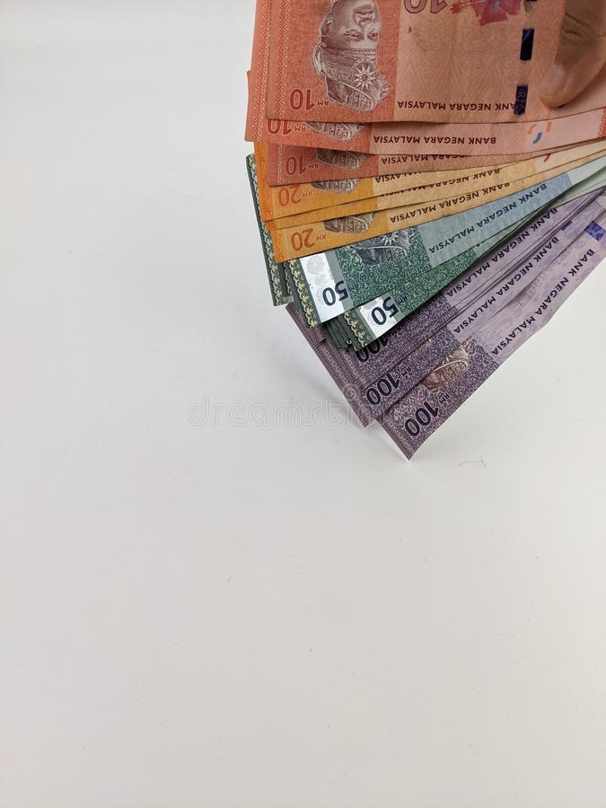 Cash Notes in Malaysia Ringgit with White Background Stock Image ...