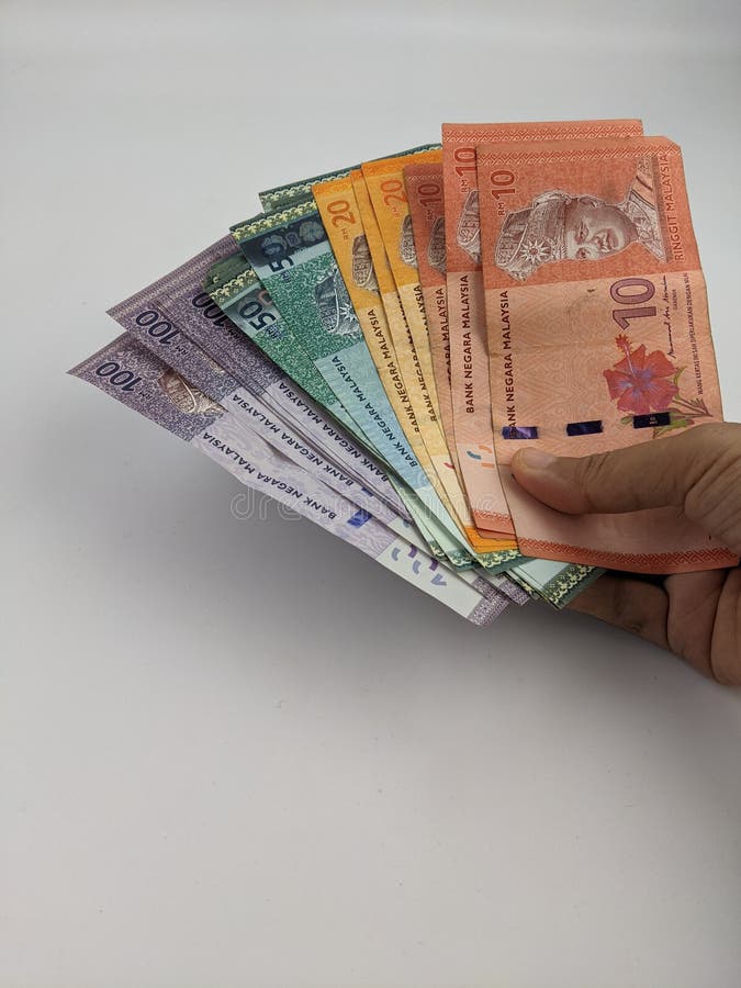 Cash Notes in Malaysia Ringgit with White Background Stock Photo ...