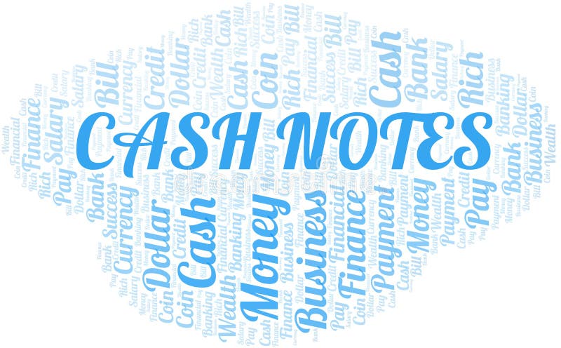Cash Notes Typography Vector Word Cloud. Stock Illustration ...
