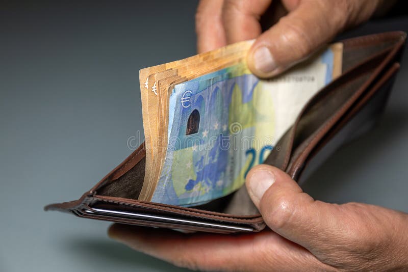 Cash Payment in Euro Banknotes Stock Photo - Image of twenty, purchase ...