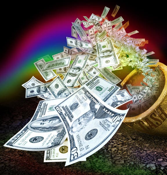 Cash pot rainbow stock photo. Image of cash, irish, decisions - 4544396
