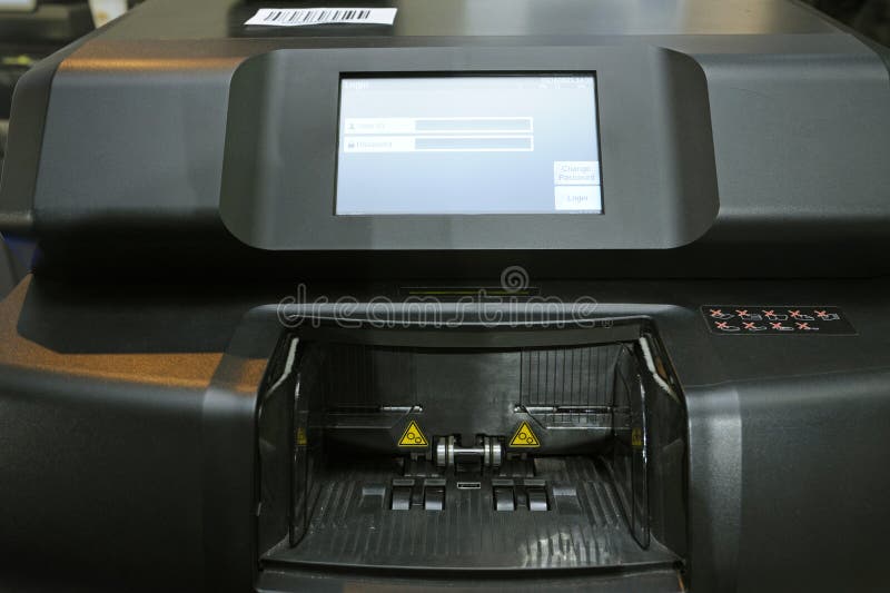 Cash Receiver of the Deposit Machine, Closeup Stock Image - Image of ...