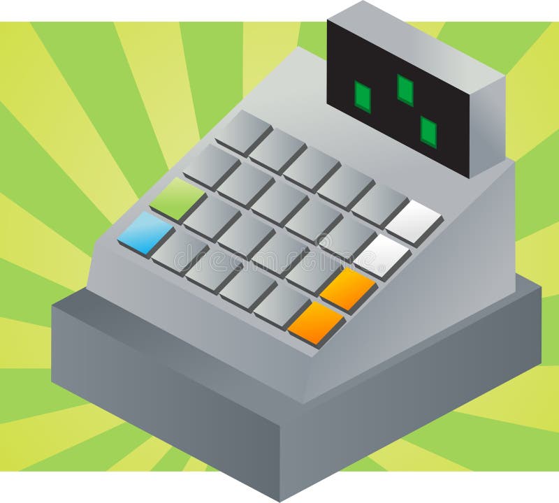 Cash Register Machine Vector Illustration Stock Vector - Illustration ...