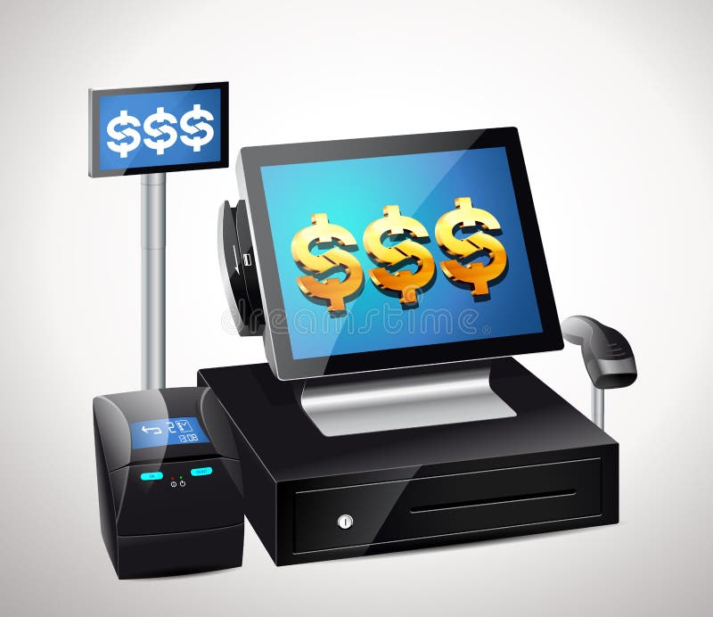 Cash register stock vector. Illustration of card, paying - 53630579