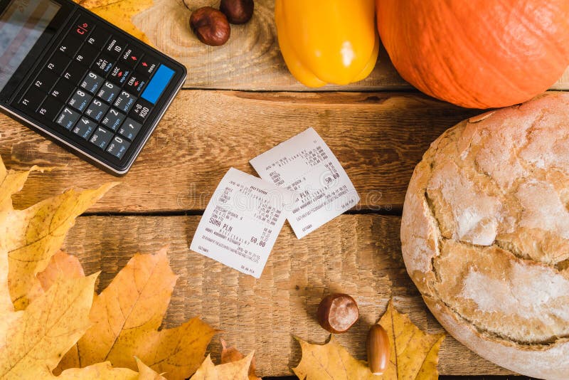 Cash Register and the Bill on the Table Stock Photo - Image of grocery ...