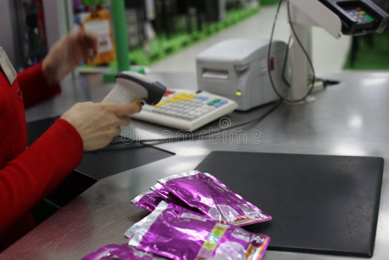 Cash register stock image. Image of courier, shop, register - 98794101