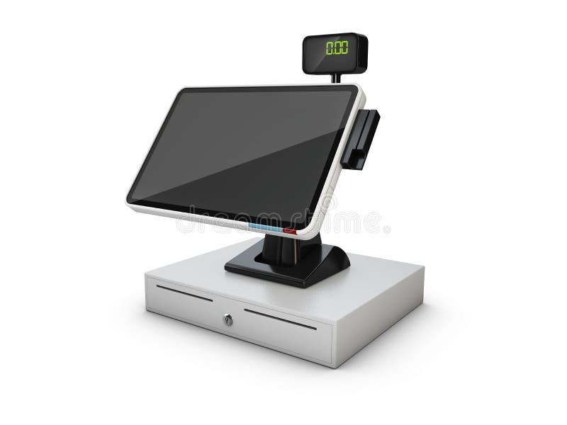 The Cash Register with a Digital Display, 3d Illustration Stock ...