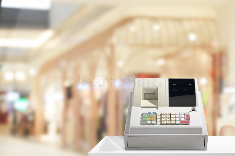 Cash Register Electronics on the Counter Stock Image - Image of banking ...