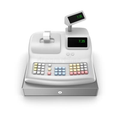 Cash register. Front view stock illustration. Illustration of keypad ...