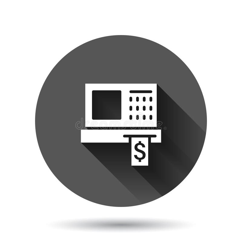 Cash Register Icon in Flat Style. Check Machine Vector Illustration on ...