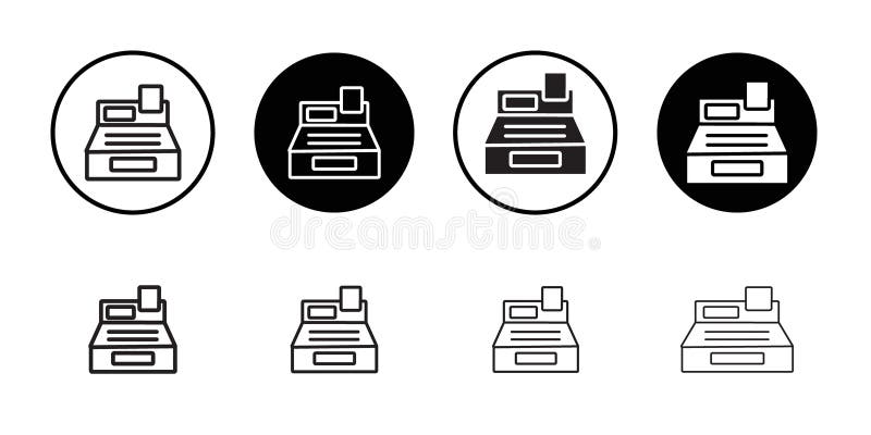 Cash Register Icon Outline Vector for Web Ui Stock Vector ...