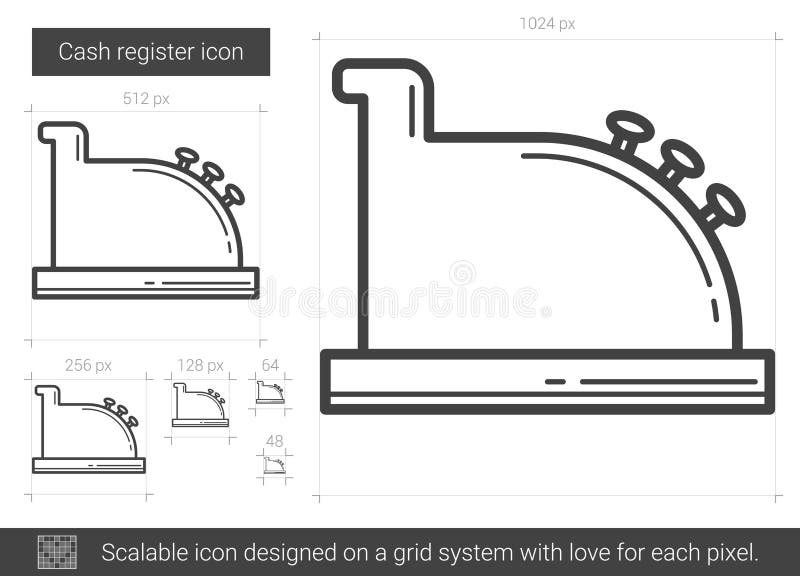 Antique Cash Register Machine Hand Drawn Outline Doodle Icon. Stock ...