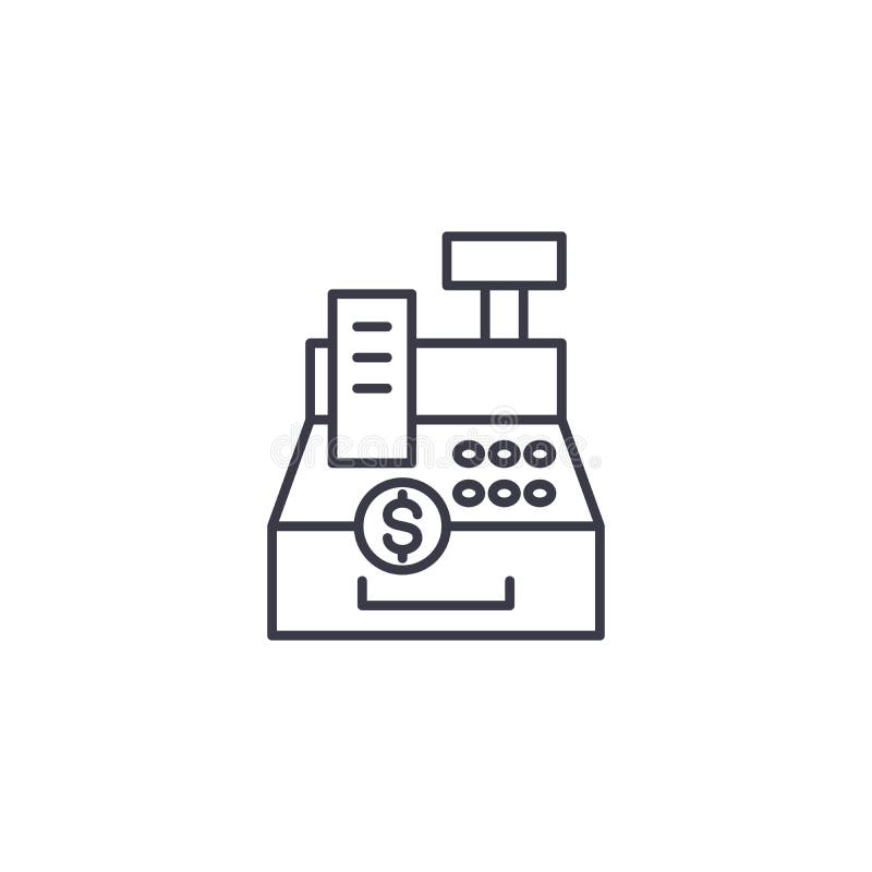 Cash Register Linear Icon Concept. Cash Register Line Vector Sign ... Cash Register Linear Icon Concept. Cash Register Line Vector Sign ...