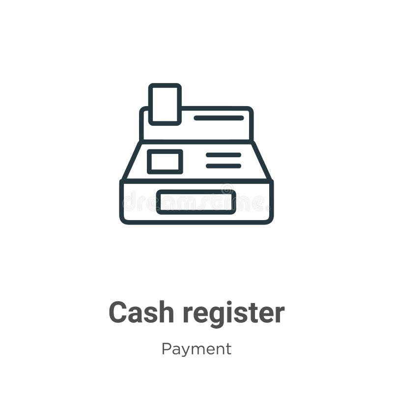 Cash Register Outline Vector Icon. Thin Line Black Cash Register Icon ... Cash Register Outline Vector Icon. Thin Line Black Cash Register Icon ...