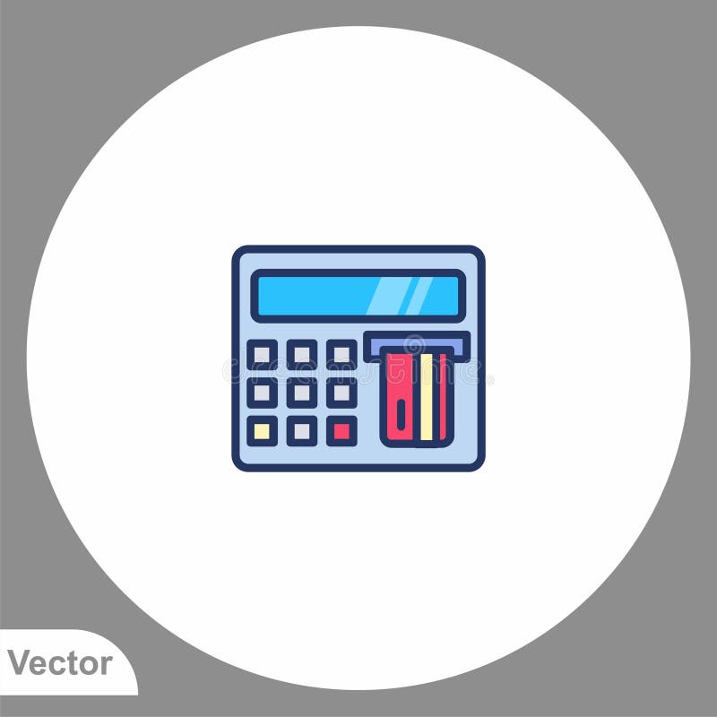 Cash Register Vector Icon Sign Symbol Stock Vector - Illustration of ...
