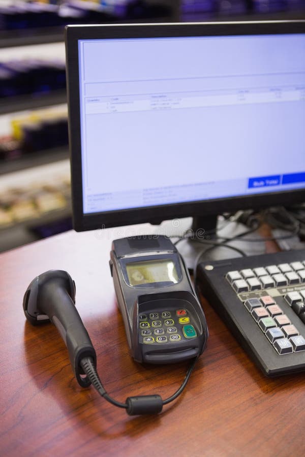 A Cash Register on Wooden Table Stock Photo - Image of people, retail ...