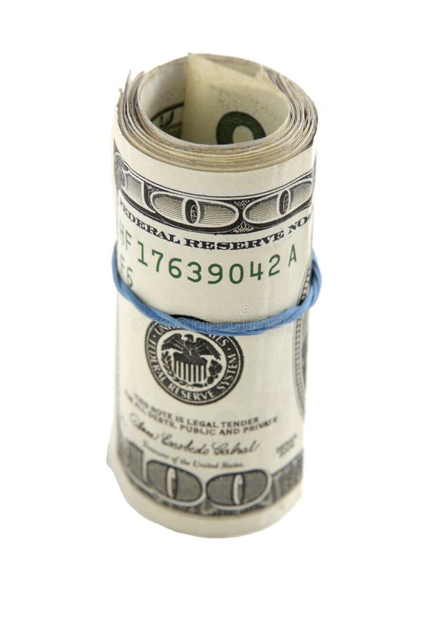 Cash Roll with Benjamins stock image. Image of bill, rebate - 8244587