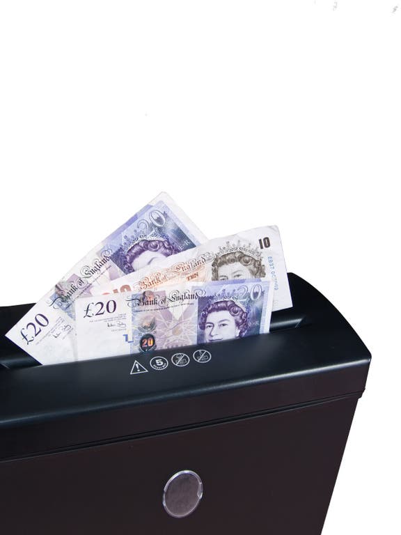 Cash in Shredder editorial photography. Image of hole - 7310237