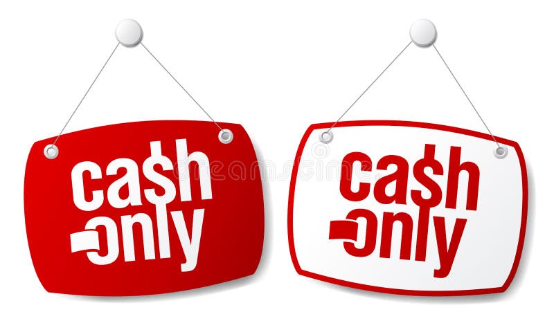 Cash only signs. stock vector. Illustration of message - 24863342