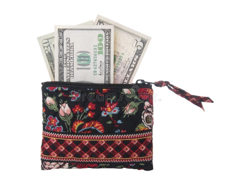 Cash Spending Money in Small Purse Stock Image - Image of finance ...
