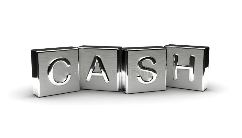 Cash Text on Metal Block stock illustration. Illustration of group ...