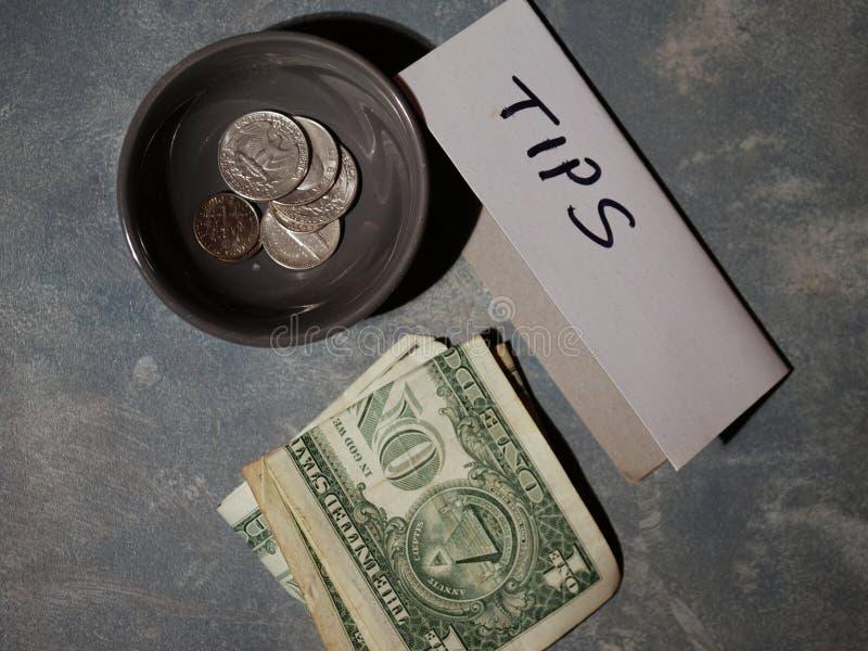 Cash Tip Jar for Service Charge Stock Photo - Image of culture, coins ...