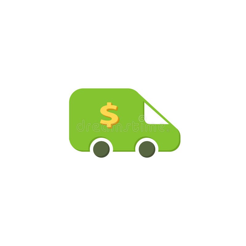 Cash Transit Van Clipart. Cash Transit Van Isolated Flat Icon Stock ...