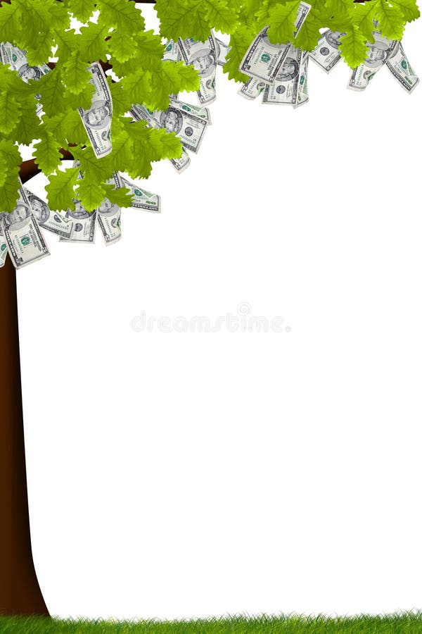 Money Tree Cash Dollar Signs Stock Illustration - Illustration of grow ...