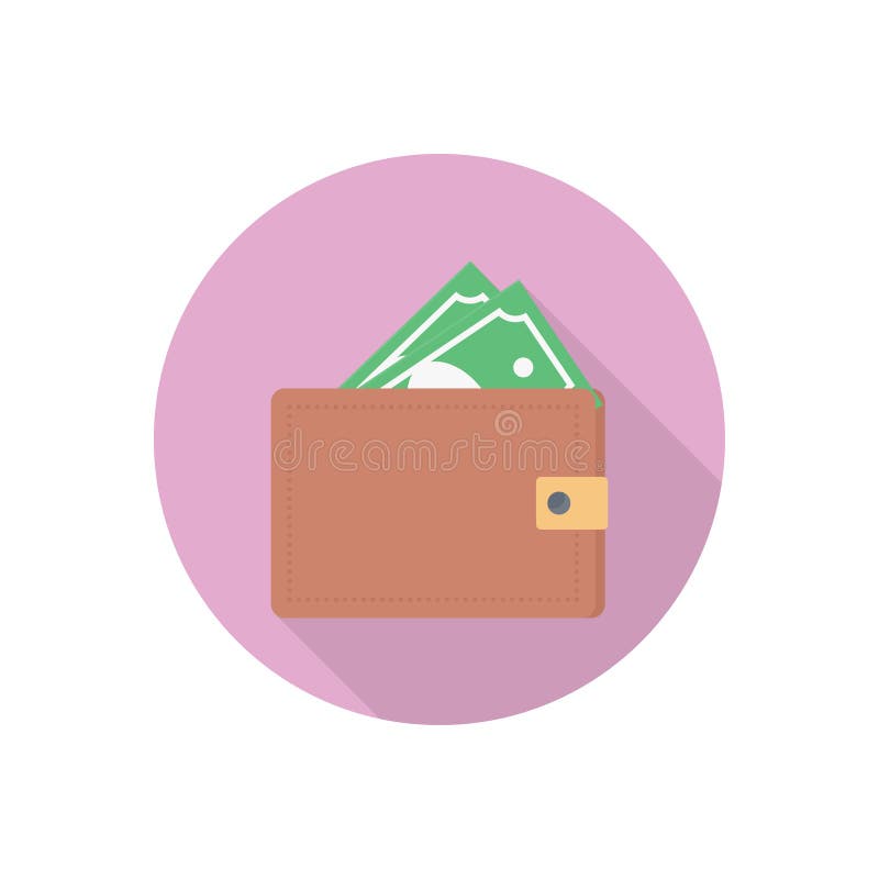 Cash Vector Flat Colour Icon Stock Vector - Illustration of purse ...