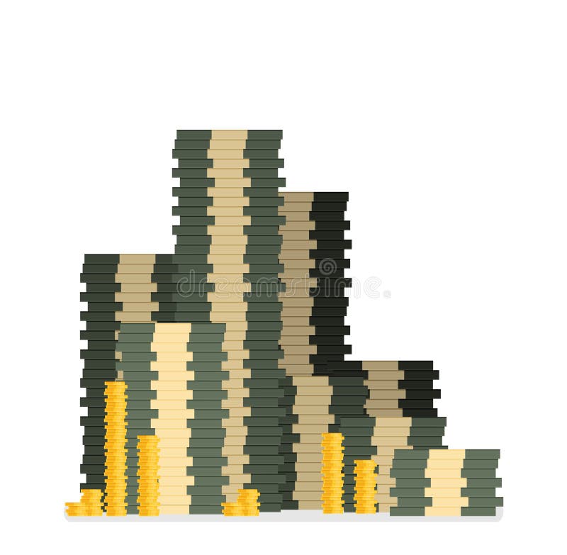 Cash Vector Illustration. Stack of Cash Design in Flat Style Stock ...