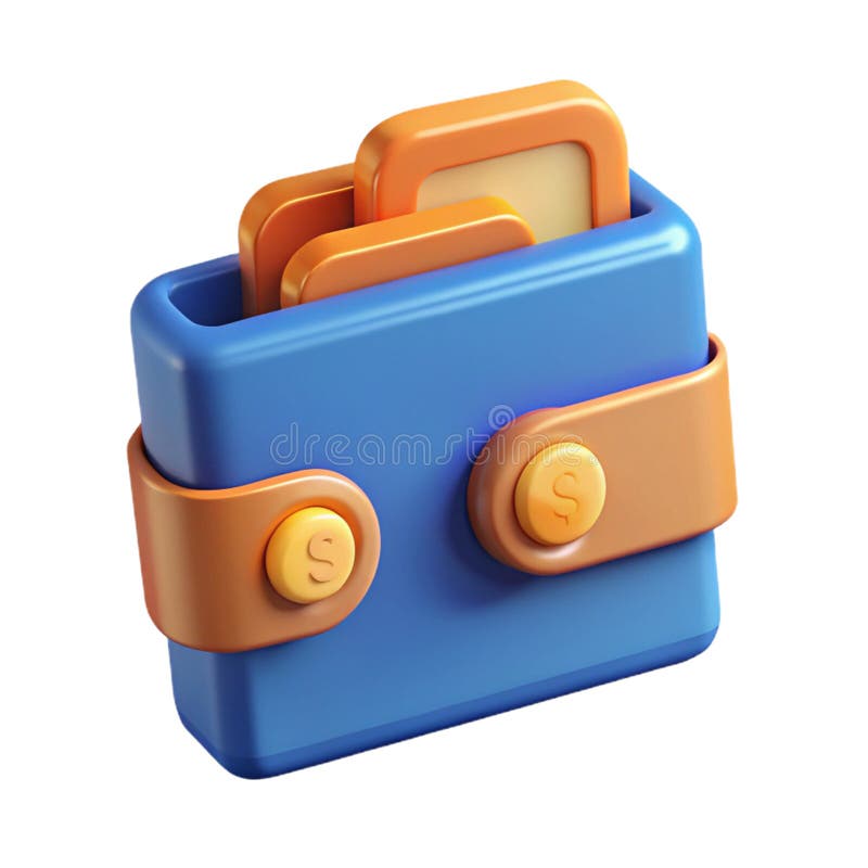 Cash Wallet 3D Icon stock illustration. Illustration of money - 358577277