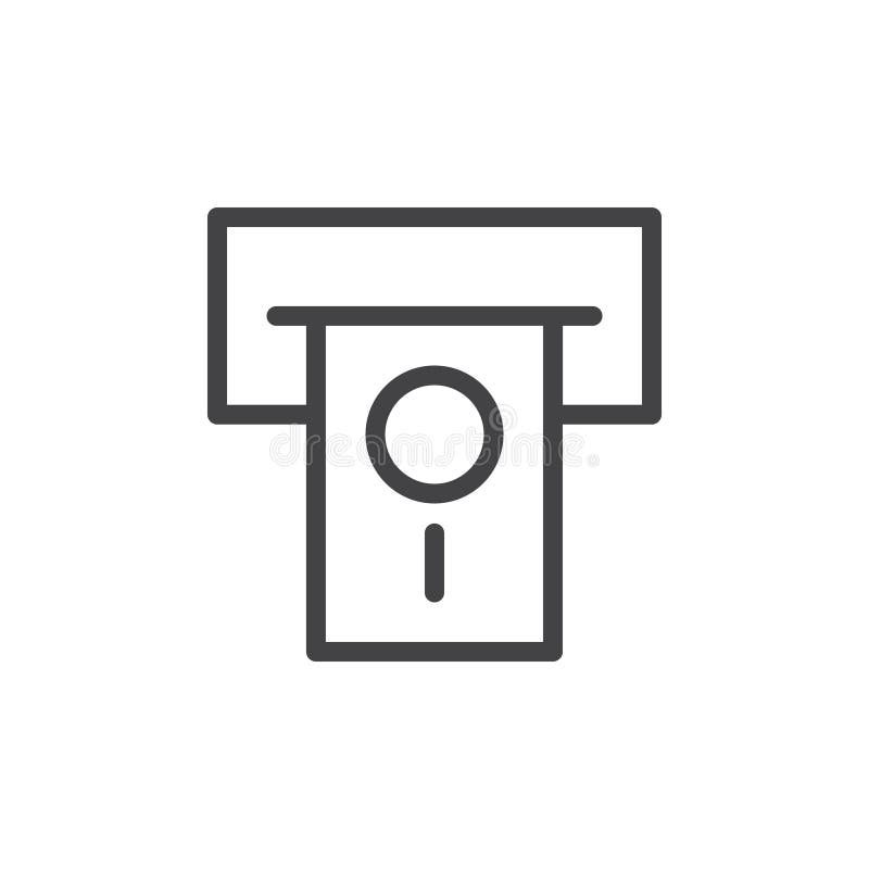 Cash Withdraw Icon Thin Outline Art Symbol Stock Vector - Illustration ...