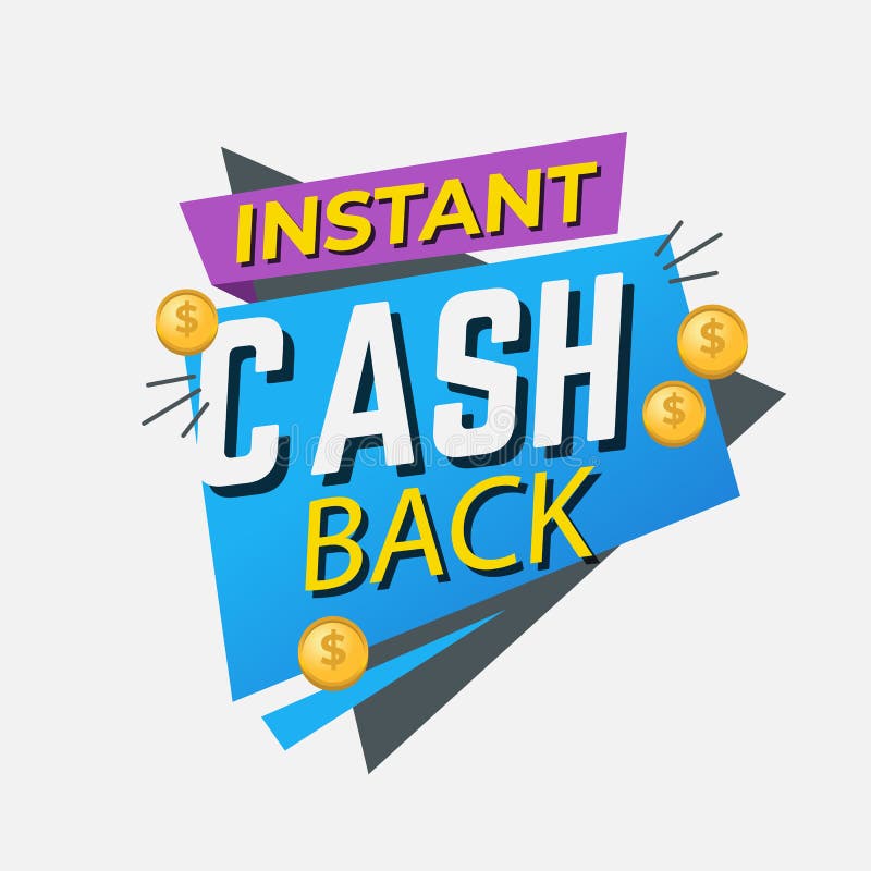 Cashback Label Design Vector and Shopping Element Object Stock Vector ...