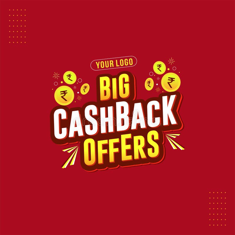 Red Abstract Bg Cash Back Offers Label Unit Vector Design Stock ...