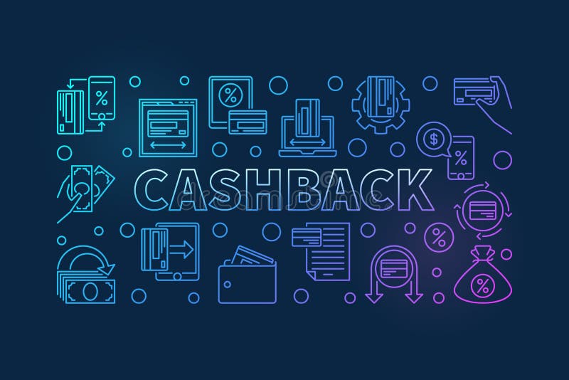 Cash-back Linear Silver Illustration. Vector Cashback Banner Stock ...