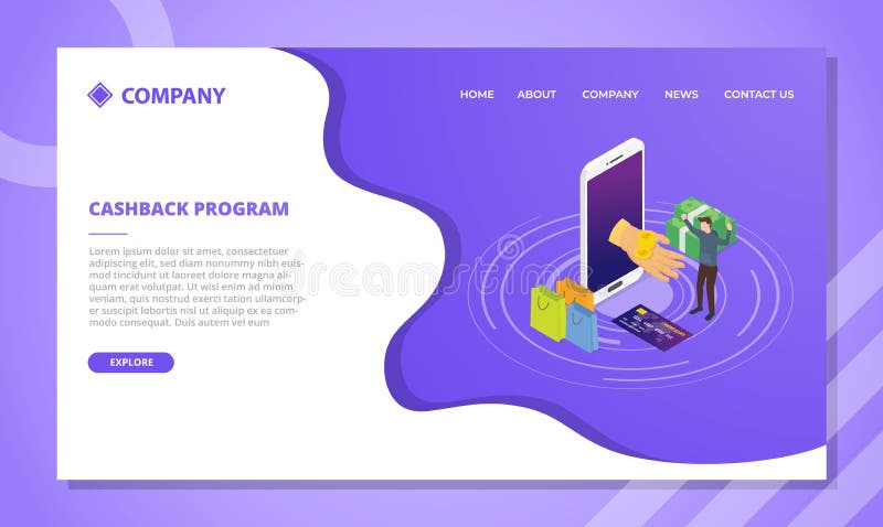 Cashback Program Concept for Website Template or Landing Homepage ...