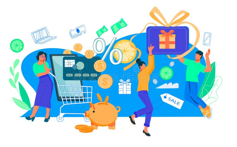 Cashback Reward and Money Saving Programs for Loyal Customers, Vector ...