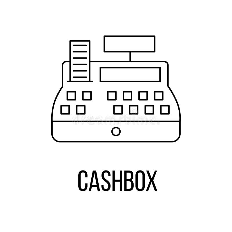 Cashbox Icon or Logo Line Art Style. Stock Vector - Illustration of ...