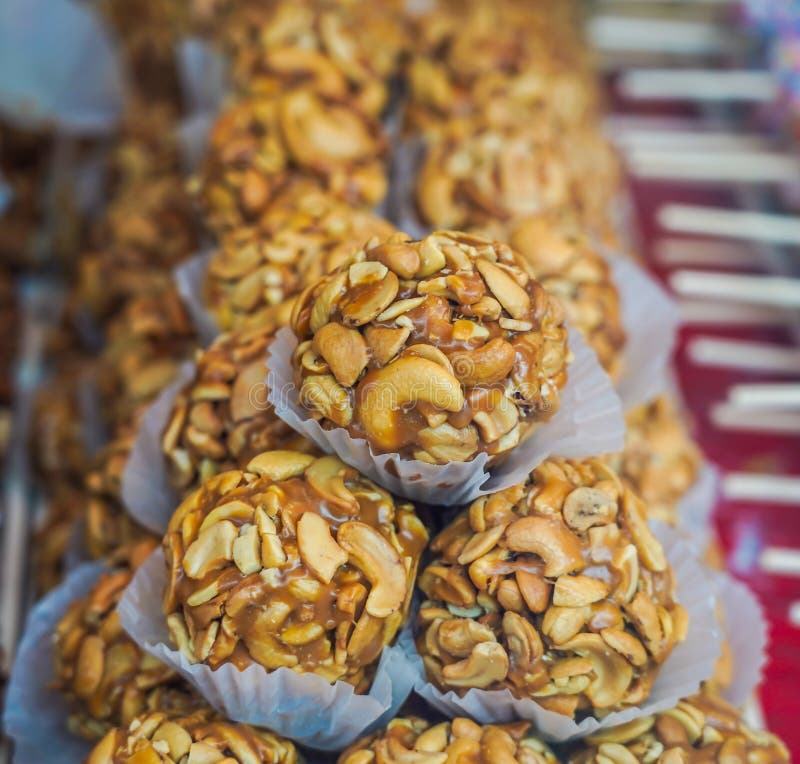 Cashew Caramel Marshmallow Balls Old Style Candies Stock Photo - Image ...