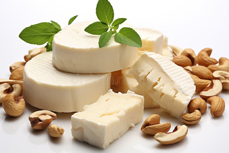 Cashew Cheese on White Background.Healthy and Vegan Concept Stock ...